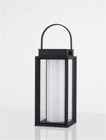 NV 9002862 Venkovní stolní lampa VERHAAL černý hliník a čiré sklo LED 2W 3000K 3,7V 360st. IP54 solární / USB kabel / vypínač na těle - NOVA LUCE