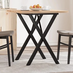 Jídelní stůl s X rámem 70 x 70 x 75,5 cm borové dřevo a ocel 3282759