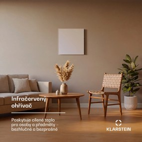 Klarstein Wonderwall 360 Smart, infračervený ohřívač, 60 x 60 cm, 360 W, časovač, IP24, bílý