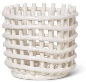 Ferm Living Organizér Ceramic Basket Small, off-white