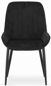 Sametová židle OSLO černá