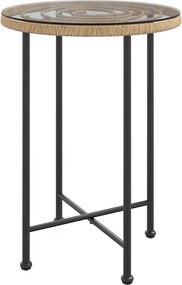 Jídelní stůl Ø 55 cm tvrzené sklo a ocel 319434