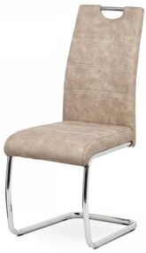 Jídelní židle krémová látka, podnož kov chrom, HC-483 CRM3