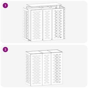 vidaXL Ochrana klimatizace Bílá 110 x 50 x 105 cm Ocel