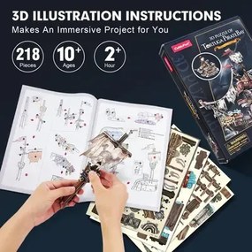 CubicFun Puzzle 3D Pirátský přístav Tortuga / 218 dílků / od 8 let