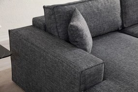 Hanah Home Rohová pohovka PIRLO tmavě šedá levá