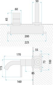 Rea Foster, podomítková umyvadlová baterie, broušená ocel, REA-B6442