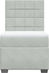 Box spring postel s matrací světle šedá 90x190 cm samet 3293086