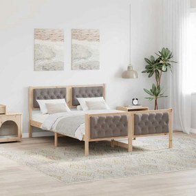 Rám postele s čelo Taupe 150 x 200 cm Masivní borové dřevo 3394286