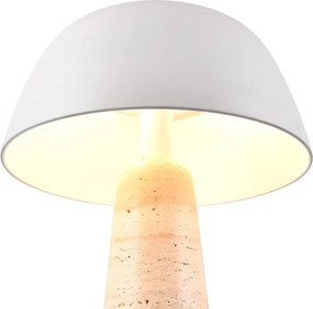 Bílá/béžová stolní lampa s kovovým stínidlem (výška 41 cm) Timba – Trio Select