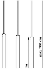 Černé závěsné svítidlo Sollux Fideus, délka 30 cm