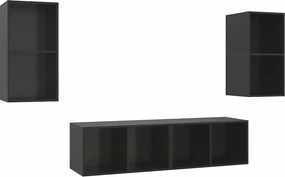 vidaXL Nástěnné TV skříňky 4 ks dřevotříska [3079871] Barva: Betonová šedá