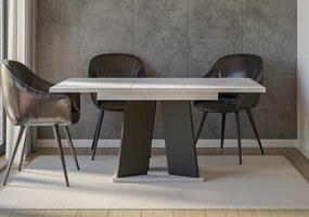 Jídelní stůl Mulnu (světle šedá + černá) (pro 4 až 6 osob). 1055225