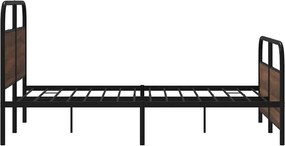 Kovový rám postele bez matrace hnědý dub 140 x 190 cm 3318661