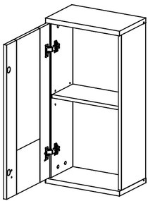 Koupelnová závěsná skříňka Spalt, divoký dub wotan/bílá