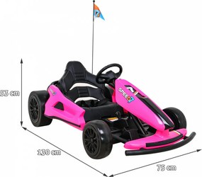 Ramiz Motokára Speed 7 Drift King na baterie pro děti růžová + funkce driftu + sportovní sedadlo + 2 rychlosti + EVA