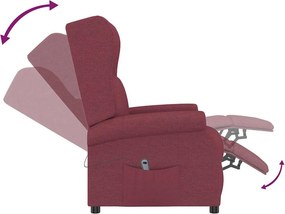 Elektrické polohovací křeslo ušák vínové textil 3098322