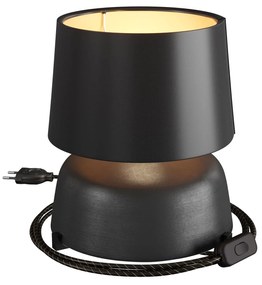 creative cables Keramická stolní lampa coppa se stínidlem Athena, s textilním kabelem, vypínačem a dvoupólovou zástrčkou Barva: Lesklá bílá-juta