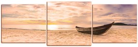 Obraz na plátně - Člun na pláži - panoráma 551FD (120x40 cm)