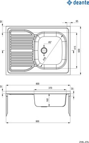 Deante Dřez Tango s odkapávačem na levé straně, nerez - ZM6 311L