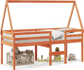 Patrová postel se střechou voskově hnědá 80 x 200 cm borovice 3282097