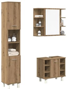 3dílná koupelnová sestava dub artisan kompozitní dřevo 3328570