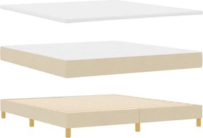 Postel s boxspringem s čelo Krémová 200 x 180 cm textil 3341312