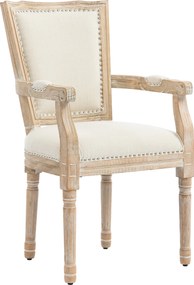 HOMCOM jídelní židle kuchyňská židle s područkami a lněným dotykem, čalouněná židle ve vintage designu do 150 kg, 59x63,5x96cm | Aosom.de