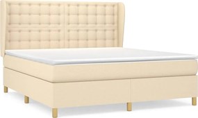 Box spring postel s matrací krémová 160x200 cm textil 3128858