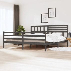 vidaXL Rám postele šedý masivní dřevo 200 x 200 cm