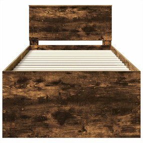 Rám postele s čelo Kouřový dub 75 x 190 cm Kompozitní dřevo 3408631