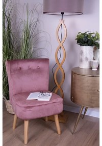 Růžová sametová jídelní židle / křesílko - 51*58*76 cm