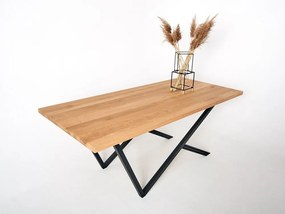 Stůl Leonard z masivního dřeva Chromová