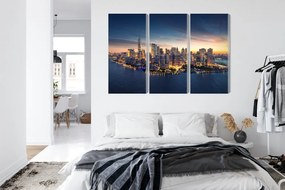 Vícedílný obraz Panorama Města New York Při Východu Slunce Nedostatek Nedostatek Plátno Canvas 180x120