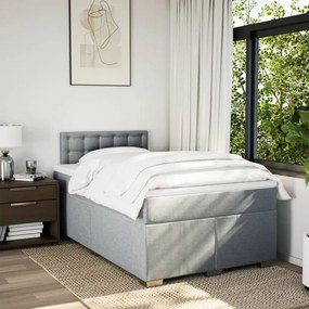 Box spring postel s matrací světle šedá 120x190 cm textil 3288141