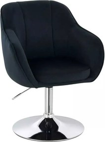 LuxuryForm DESIGN Otočná židle AVOLA VELUR na stříbrném talíři - černá