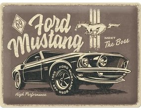 Plechová cedule Ford - Mustang - 1969 - The Boss, ( x  cm)