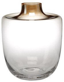 Goebel Designová váza Shiny Sand, čirá/jantarová, sklo, 18,5 x 23 cm