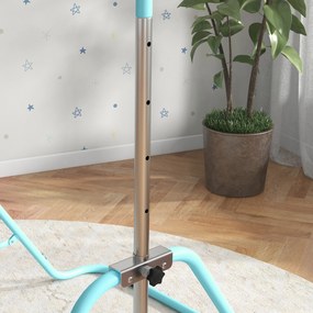 HOMCOM Skládací gymnastická hrazda pro děti - Výškově nastavitelná od 88 do 128 cm - s trojúhelníkovou ocelovou základnou - Zelená