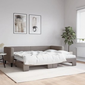 Válenda s přistýlkou a matracemi taupe 80 x 200 cm textil 3196594