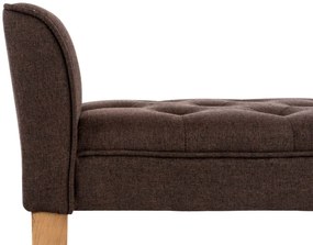 Lavice Cleopatra Chaiselongue látka, nohy antik světlé - Hnědá