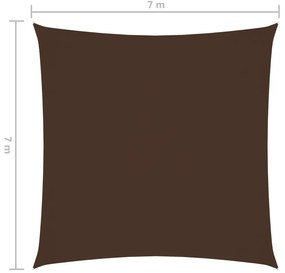 Stínící plachta oxfordská látka čtvercová 7 x 7 m hnědá,  135803