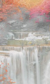 DIMEX | Vliesová fototapeta na zeď Abstrakt vodopád II. MS-2-0388  | 150 x 250 cm | růžová, oranžová, bílá, vícebarevná