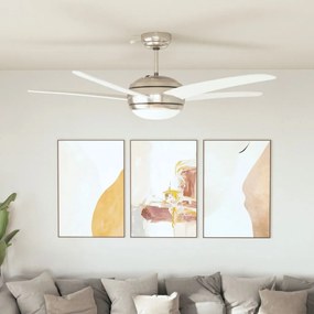 vidaXL Marketos Ozdobný stropní ventilátor se světlem 128 cm bílý