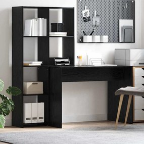 Stůl s policí Černý dub 138,5 x 55 x 143 cm Kompozitní dřevo 3337250