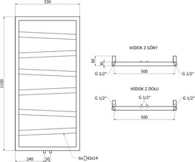 Mexen, Mexen Zoom dekorativní koupelnový radiátor 1100 x 530 mm, 376 W, antracit - W130-1100-530-00-66