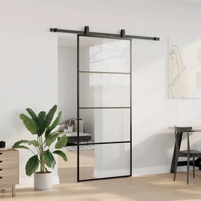 Posuvné dveře se sadou kování černé 90x205 cm ESG Glass 3375798