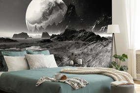 Samolepící tapeta fantasy černobílá země - 225x150 cm