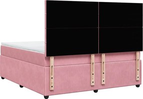 Box spring postel s matrací růžová 180x200 cm samet 3292411