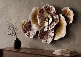 Nástěnná kovová dekorace Clow 92,1 cm hnědo-zlatá